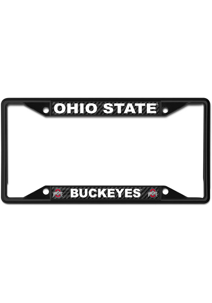 BLACK Ohio State Buckeyes Carbon Fiber License Plate Frame - 57102050