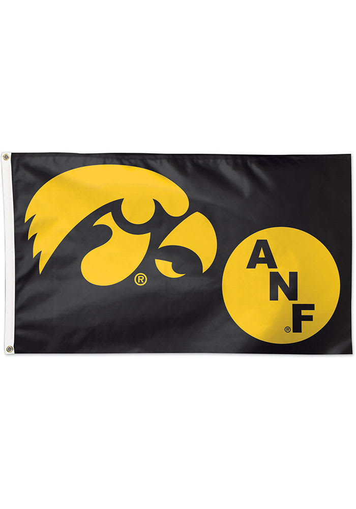 Iowa Hawkeyes BLACK 3x5 ANF Silk Screen Grommet Flag - 57102103
