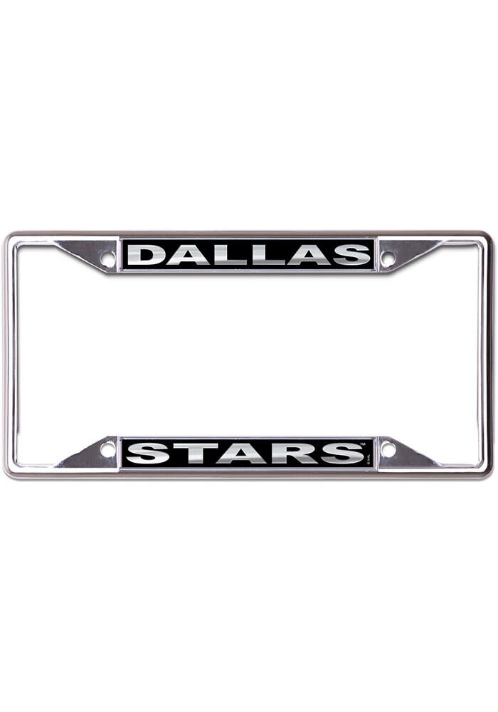 Dallas Stars License Plate Frame - Dallas Stars BLACK Black and Silver ...