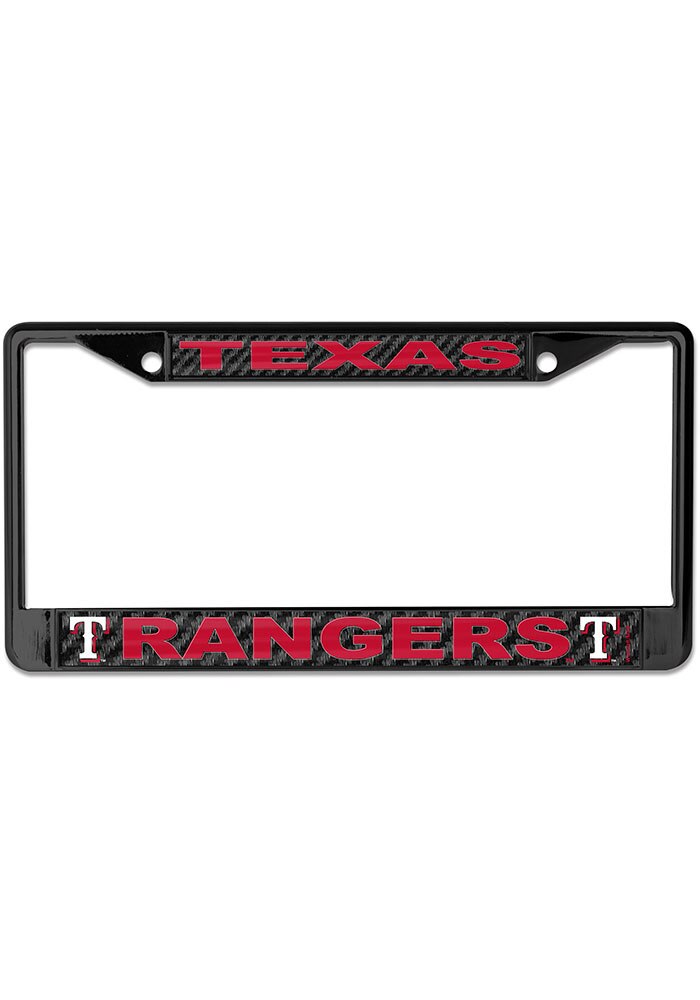 Texas Rangers License Plate Frame - Texas Rangers BLACK Carbon Fiber ...