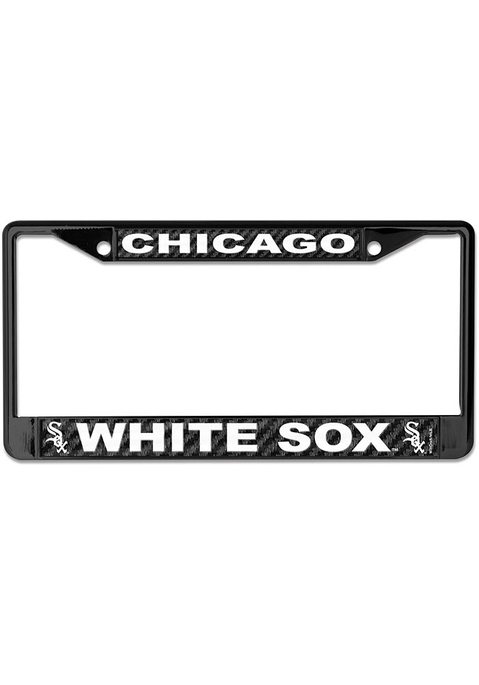 Chicago White Sox License Plate Frame - Chicago White Sox BLACK Carbon ...