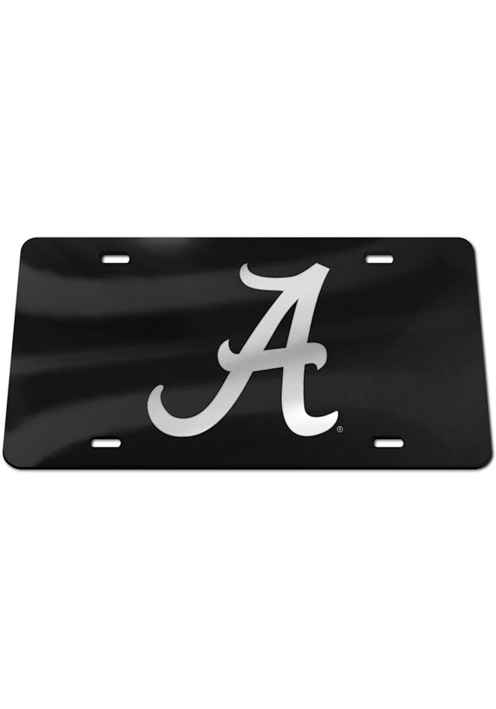 Alabama Crimson Tide License Plate- Alabama Crimson Tide BLACK Silver ...