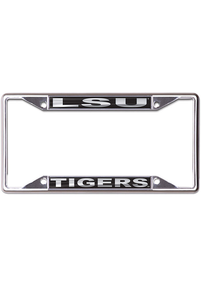 LSU Tigers License Plate Frame - LSU Tigers BLACK Black and Silver ...