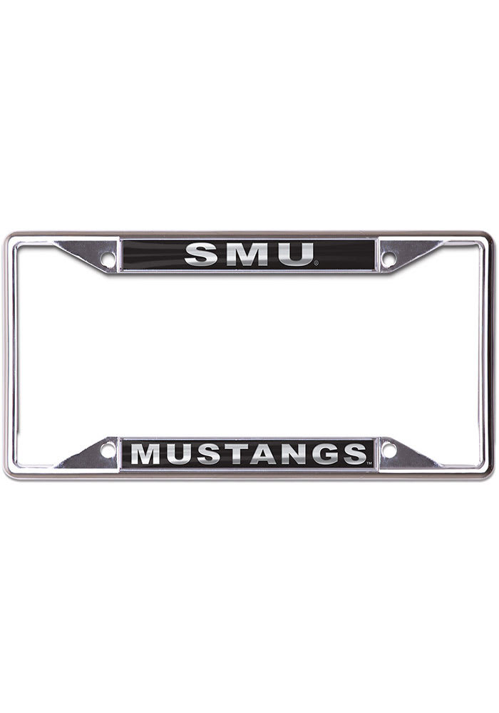 SMU Mustangs License Plate Frame - SMU Mustangs BLACK Metallic Black ...