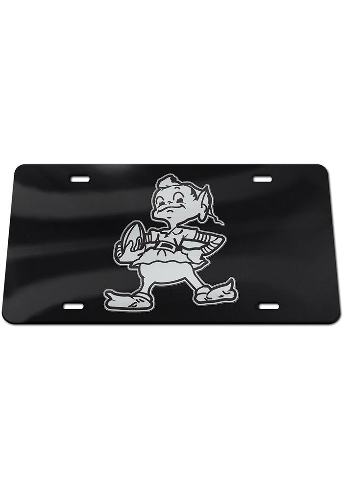 Cleveland Browns License Plate- Cleveland Browns BLACK Silver on Black ...