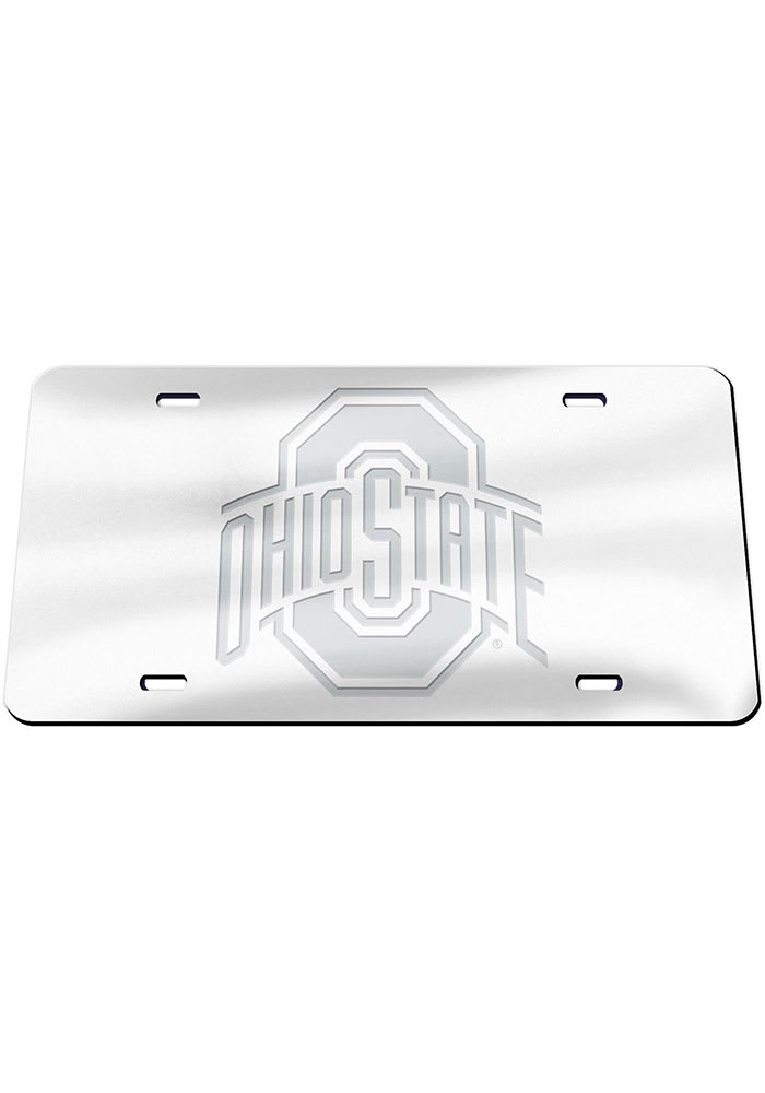 SILVER Ohio State Buckeyes Frosted License Plate - 57102534