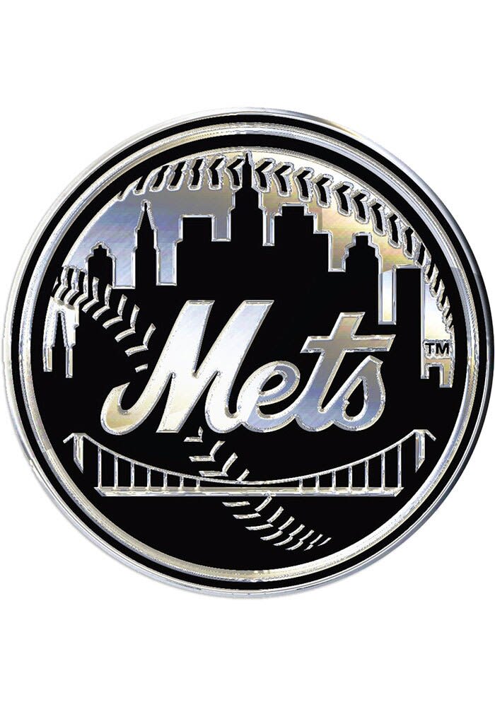 New York Mets SILVER Chrome Car Emblem - 57102814