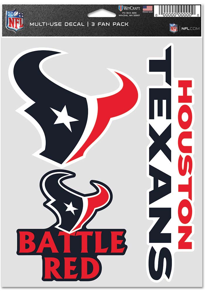 Houston Texans BLUE/NAVY Triple Pack Auto Decal - 5710294545