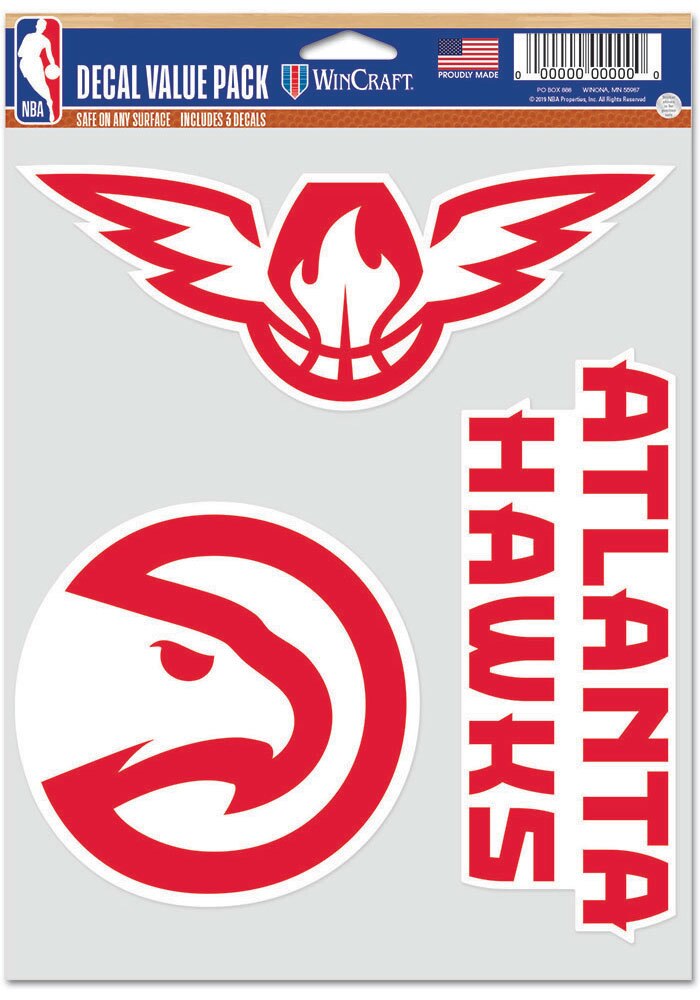 Atlanta Hawks Red Triple Pack Auto Decal - 57102995