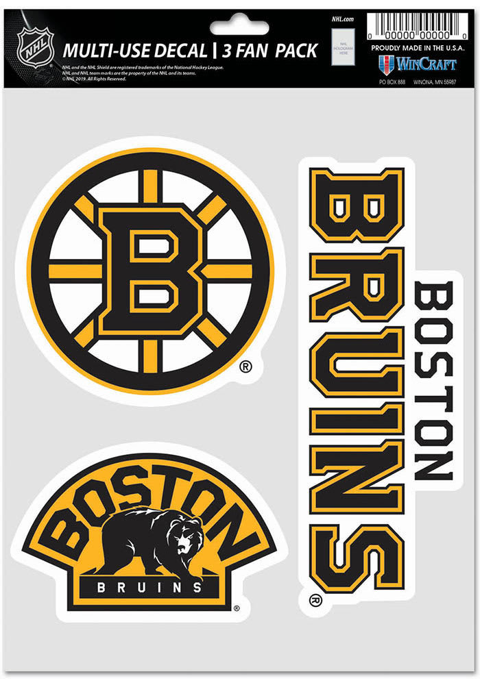 Boston Bruins BLACK Triple Pack Auto Decal - 57103020