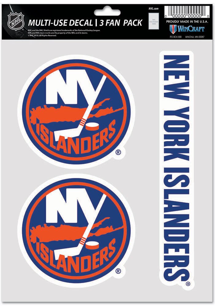 New York Islanders BLUE Triple Pack Auto Decal - 57103029
