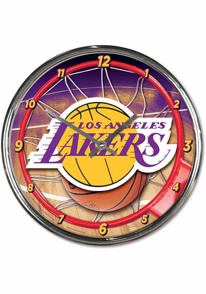 Los Angeles Lakers Chrome Wall Clock - GOLD