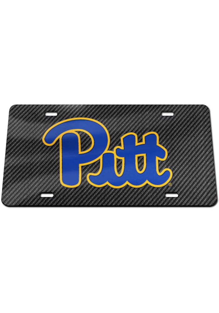 Pitt Panthers License Plate- Pitt Panthers BLACK Carbon Fiber ...