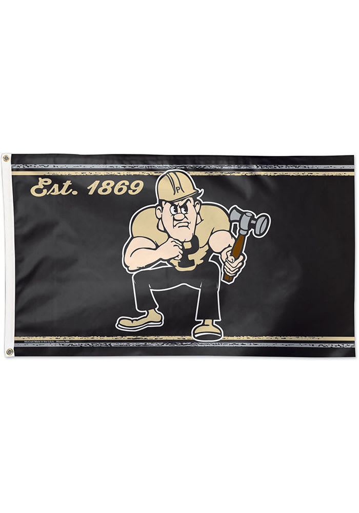 Purdue Boilermakers GOLD 3x5 Mascot Silk Screen Grommet Flag - 57104376