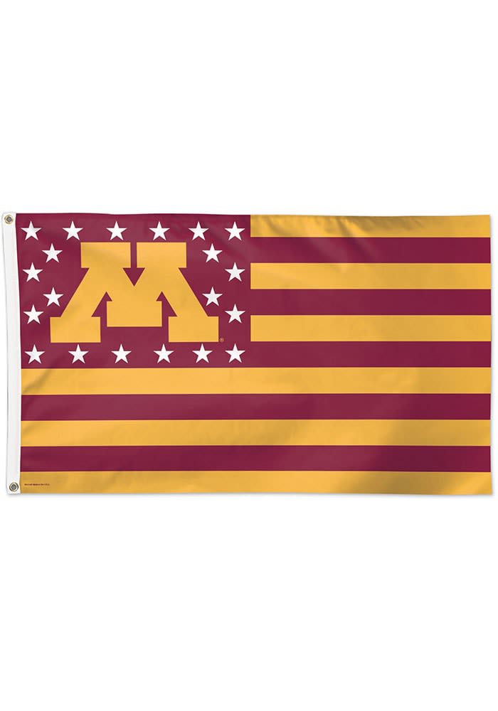 Minnesota Golden Gophers MAROON 3x5 Star Stripes Silk Screen Grommet ...