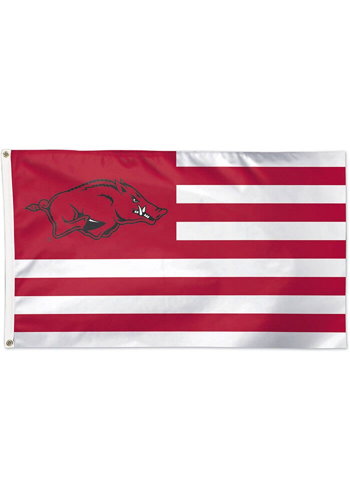 Arkansas Razorbacks 3x5 Stripe Red Silk Screen Grommet Flag - 57104492