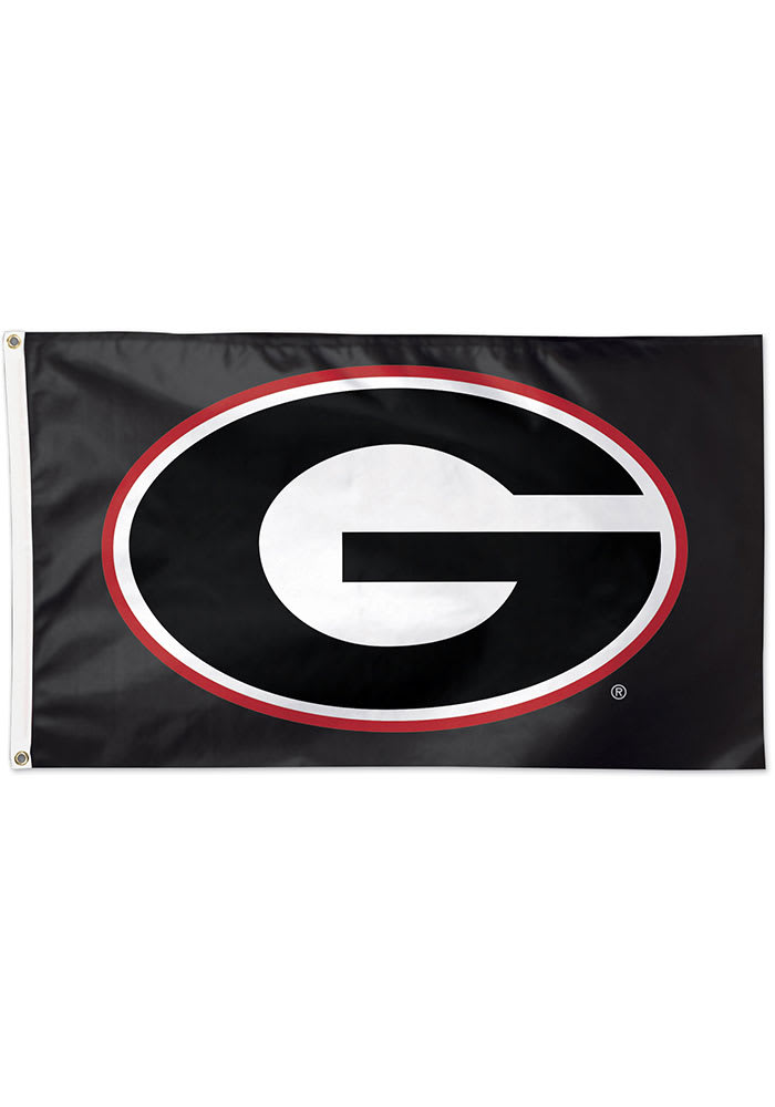 Georgia Bulldogs 3x5 Black BLACK Silk Screen Grommet Flag - 57104504