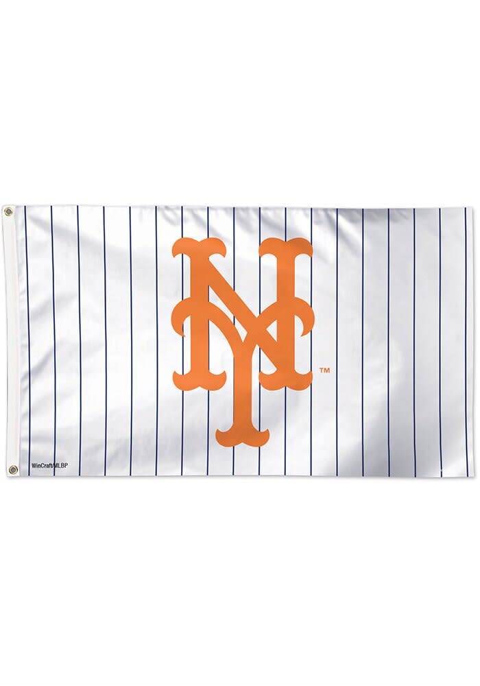 New York Mets 3x5 Striped BLUE Silk Screen Grommet Flag