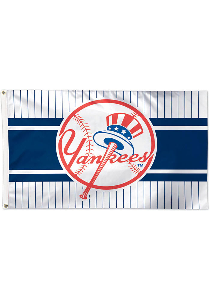 New York Yankees 3x5 Striped BLUE Silk Screen Grommet Flag