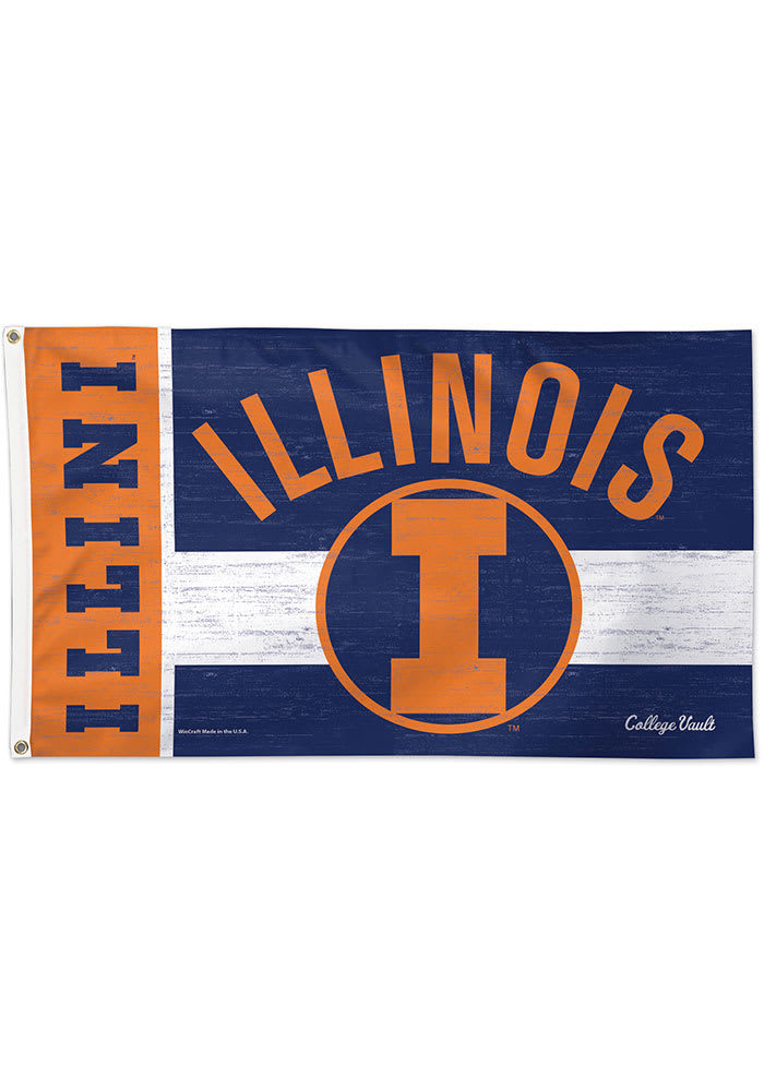 Illinois Fighting Illini 3x5 Vault ORANGE Silk Screen Grommet Flag ...