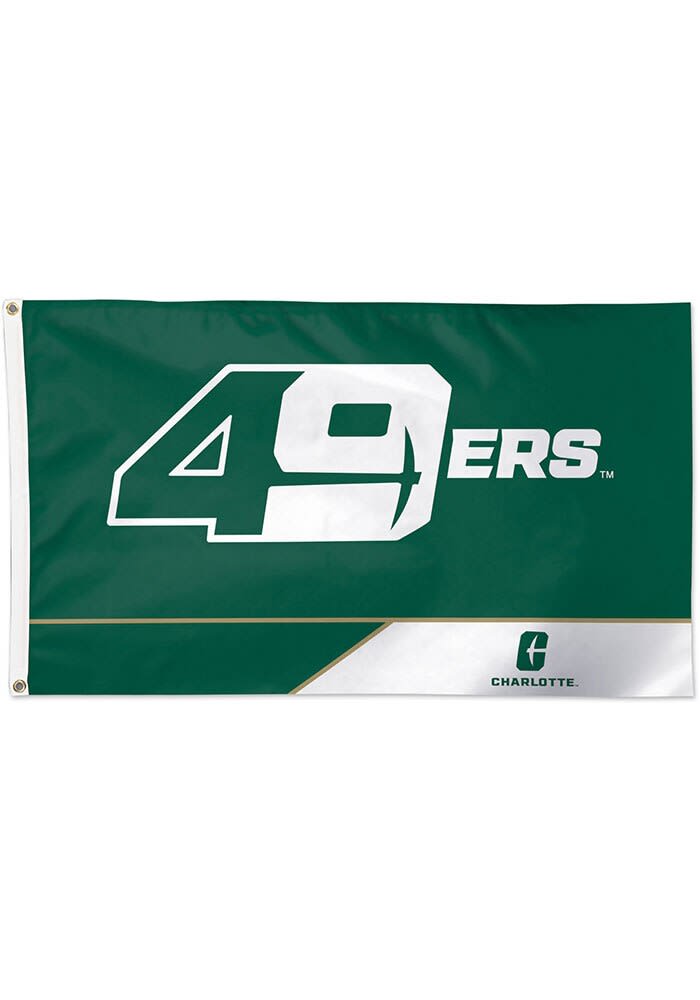 UNCC 49ers 3x5 GREEN Silk Screen Grommet Flag - 57104780