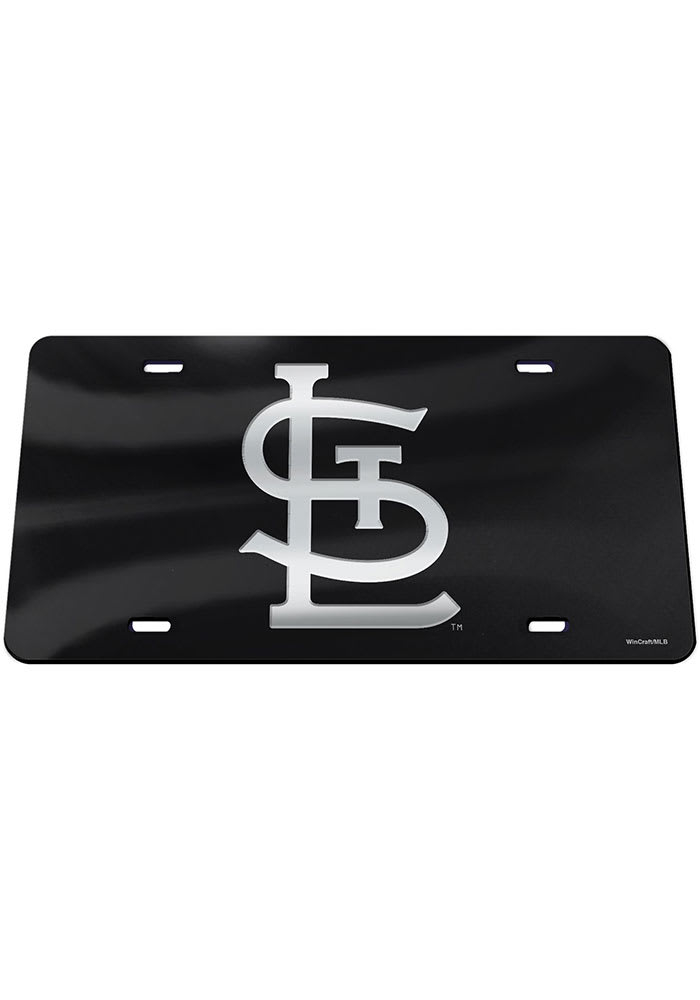 St Louis Cardinals License Plate- St Louis Cardinals BLACK Silver Logo ...