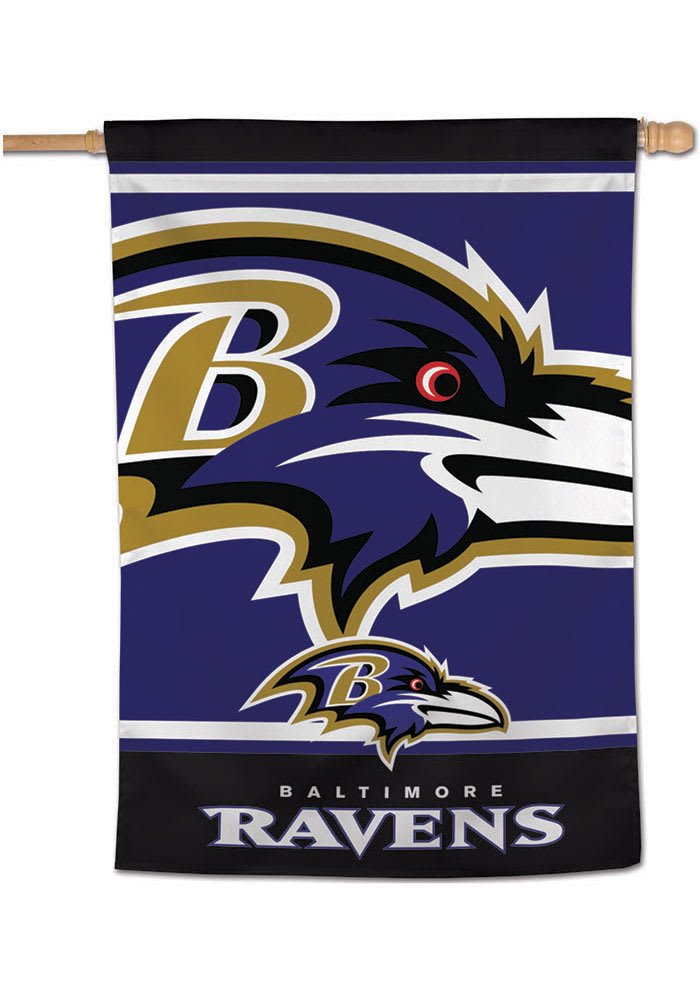 Baltimore Ravens BLACK Mega Logo 28x40 Banner - 57104937