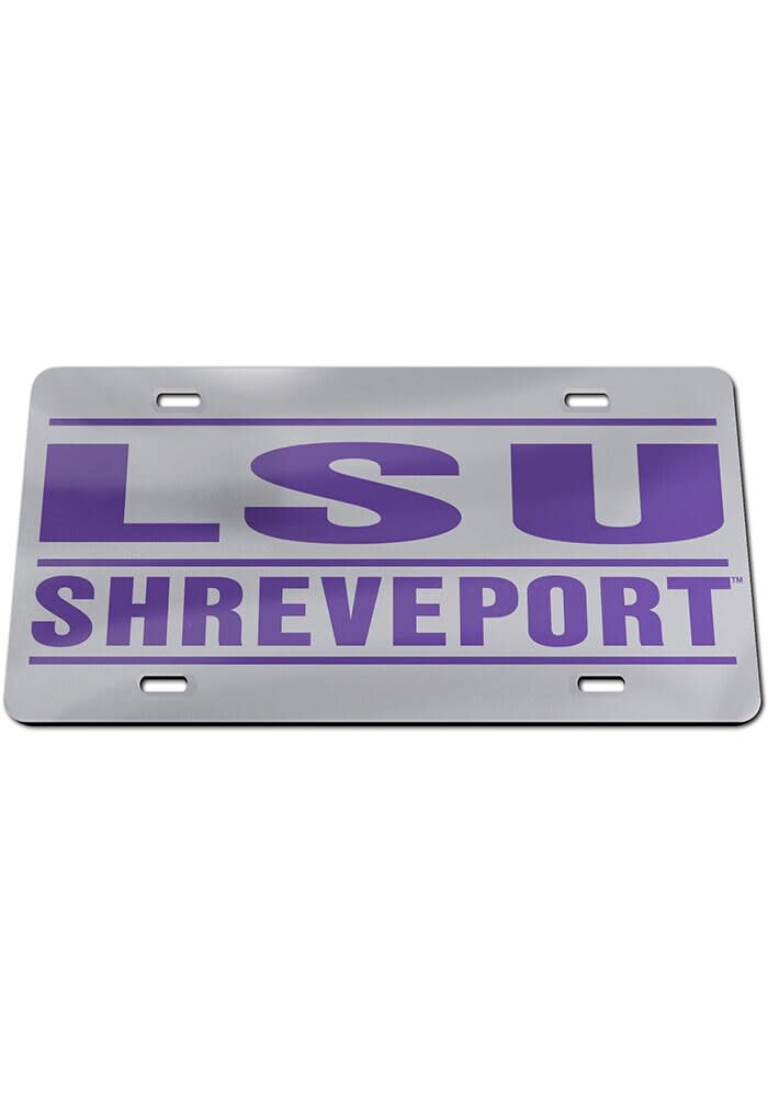 LSU Tigers License Plate- LSU Tigers Shreveport License Tag - SILVER
