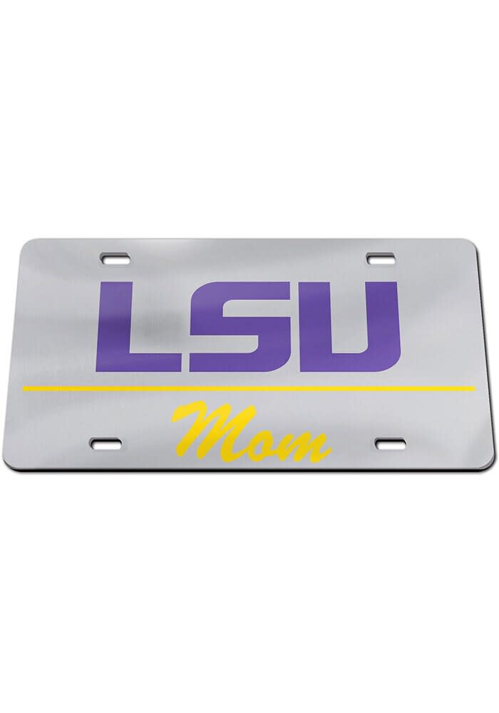 LSU Tigers License Plate- LSU Tigers SILVER Mom Decorative Plate - 57105438