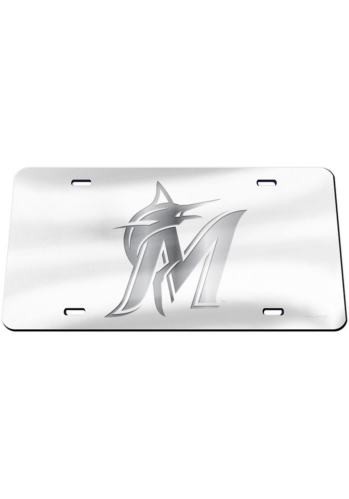 Miami Marlins License Plate- Miami Marlins SILVER Logo Decorative Plate ...