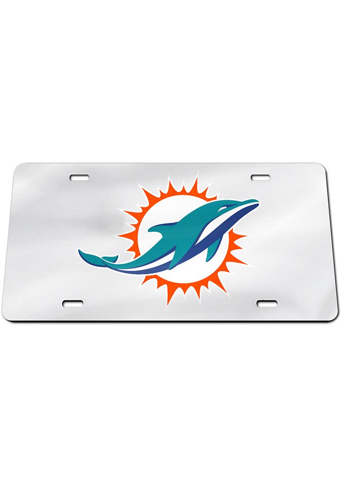 Miami Dolphins License Plate- Miami Dolphins SILVER Color Logo ...