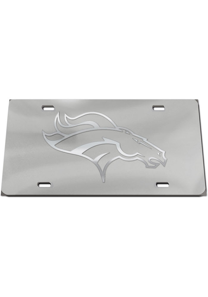 Denver Broncos License Plate- Denver Broncos SILVER Logo Decorative ...