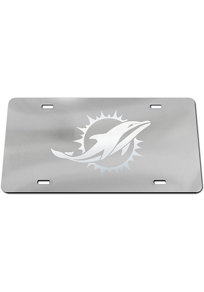 Miami Dolphins License Plate- Miami Dolphins SILVER Logo Decorative ...
