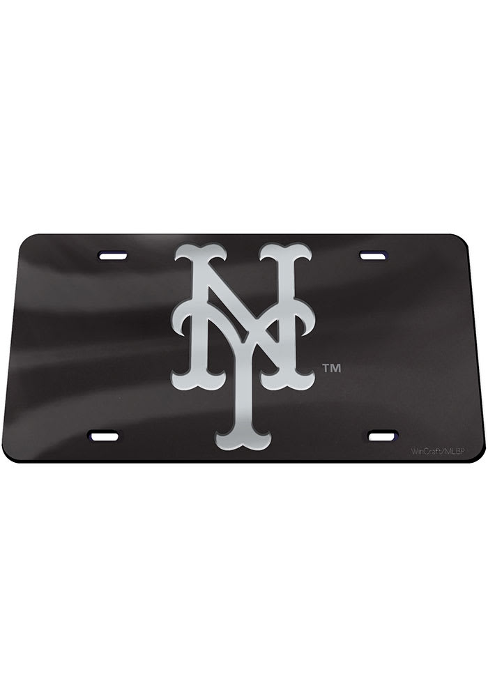New York Mets License Plate- New York Mets BLACK Logo Decorative Plate ...