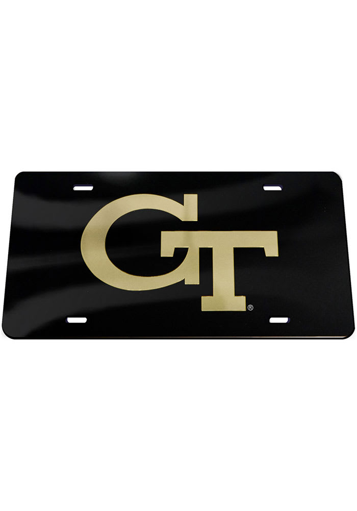 GA Tech Yellow Jackets License Plate- GA Tech Logo License Tag - BLACK