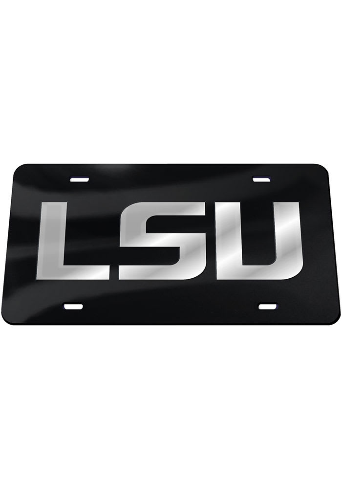 LSU Tigers License Plate- LSU Tigers BLACK Logo Decorative Plate - 57105690
