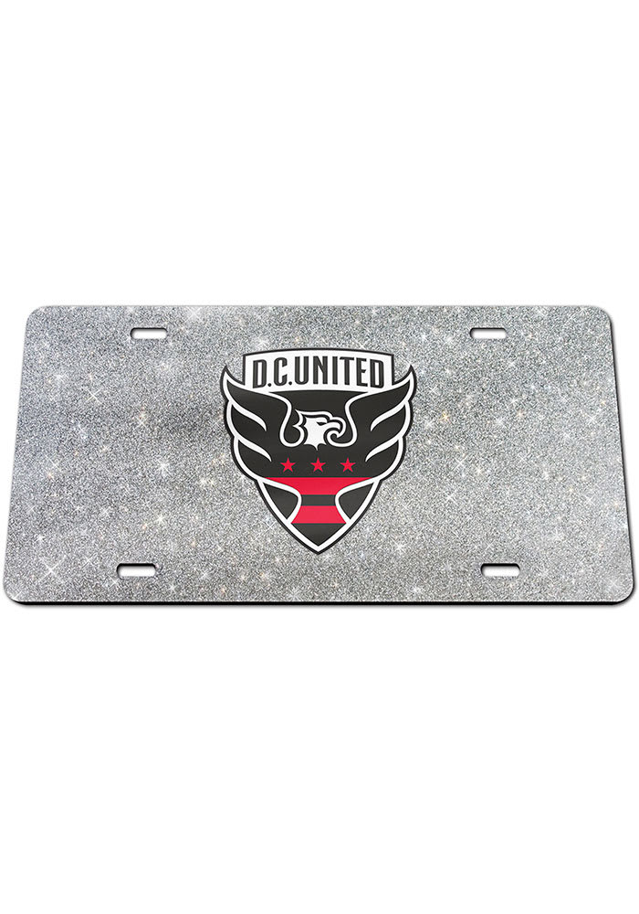 DC United License Plate- DC United Glitter License Tag - SILVER