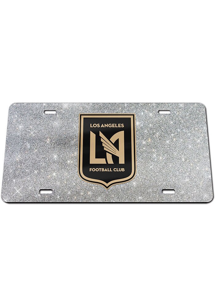 Los Angeles FC License Plate- Los Angeles FC Glitter License Tag - SILVER
