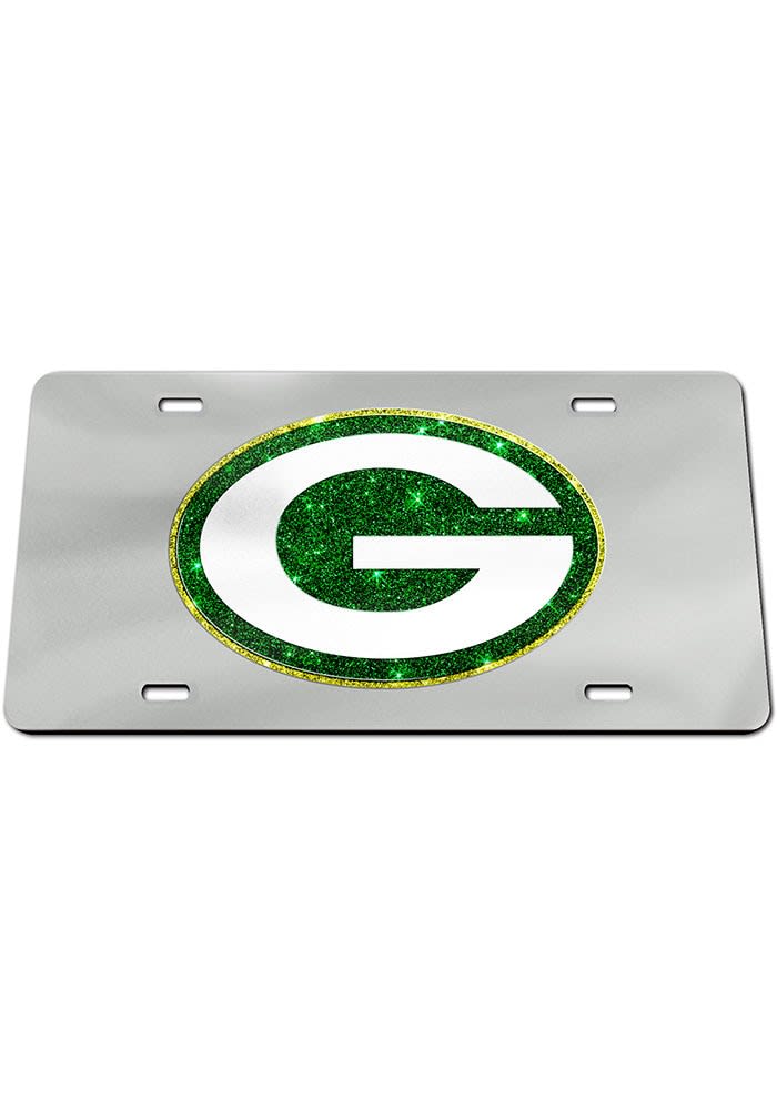 Green Bay Packers License Plate- Green Bay Packers Glitter Logo License ...