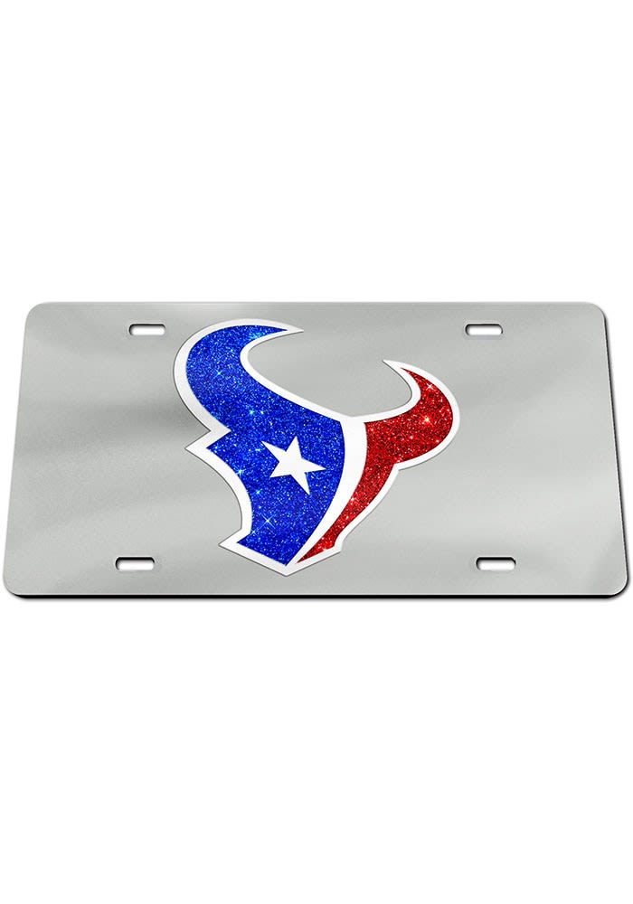 Houston Texans License Plate- Houston Texans SILVER Glitter Logo ...