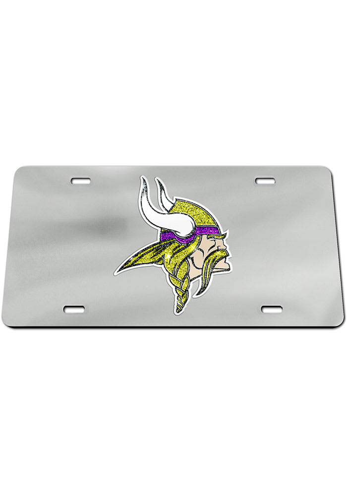 Minnesota Vikings License Plate- Minnesota Vikings SILVER Glitter ...