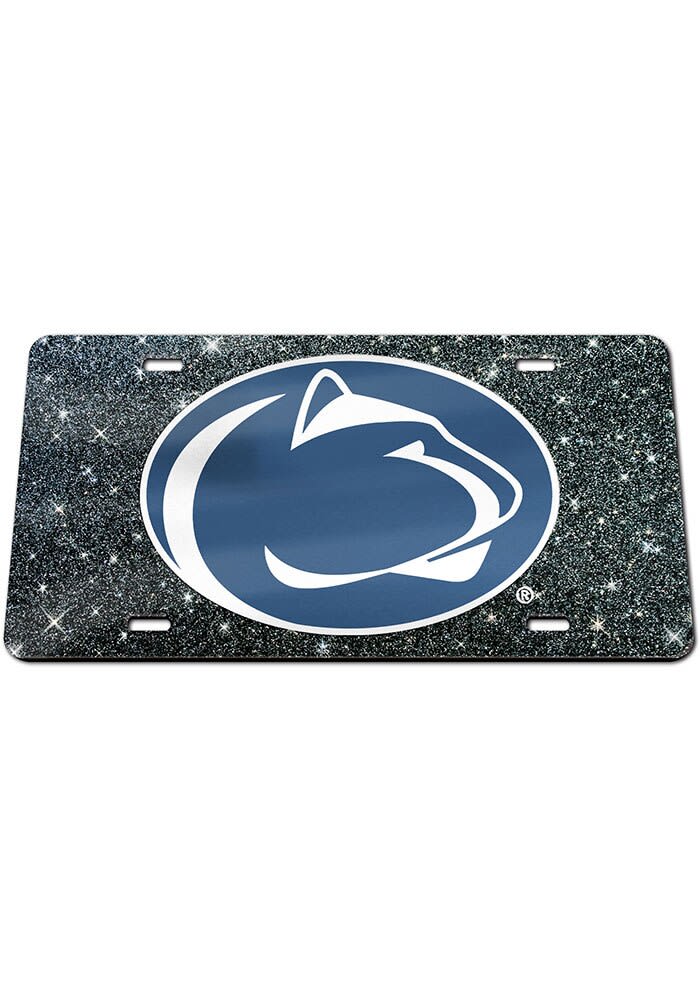 BLACK Penn State Nittany Lions Glitter Logo License Plate