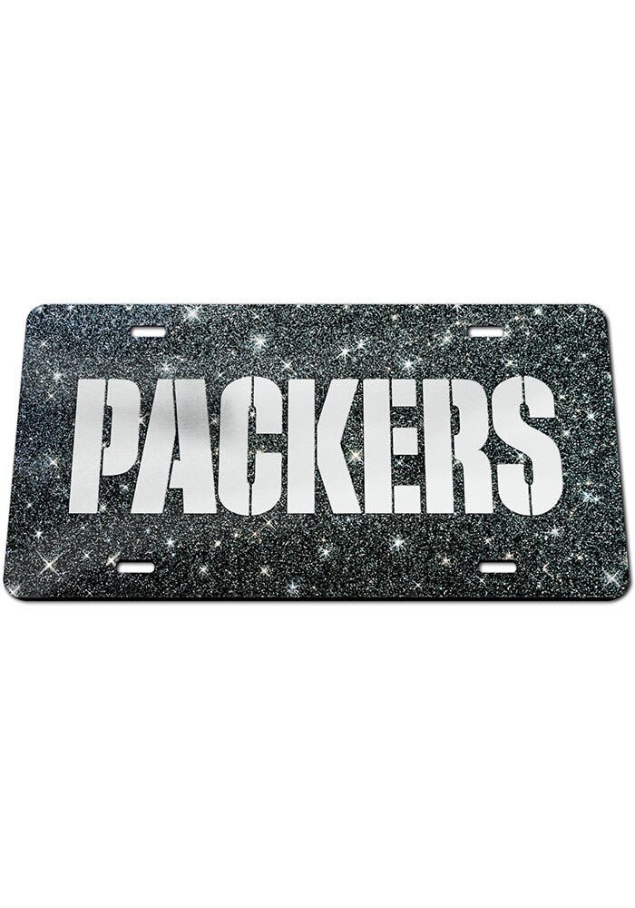Green Bay Packers License Plate- Green Bay Packers BLACK Glitter ...