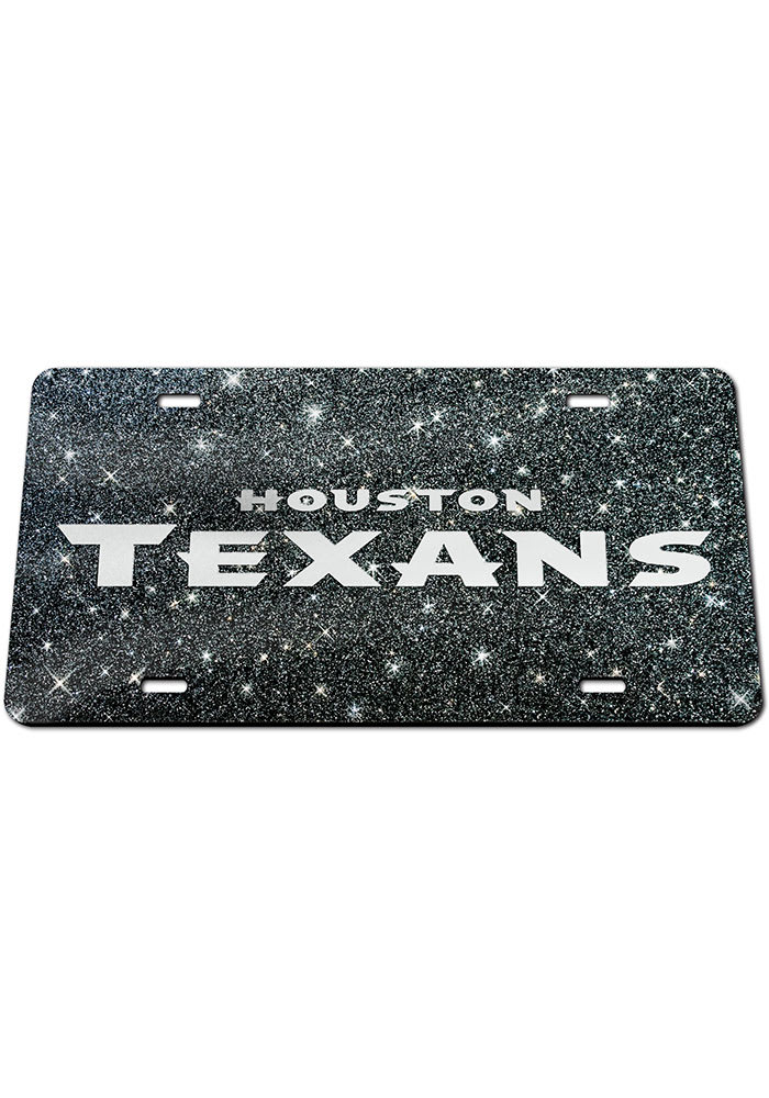 Houston Texans License Plate- Houston Texans BLACK Glitter Decorative ...