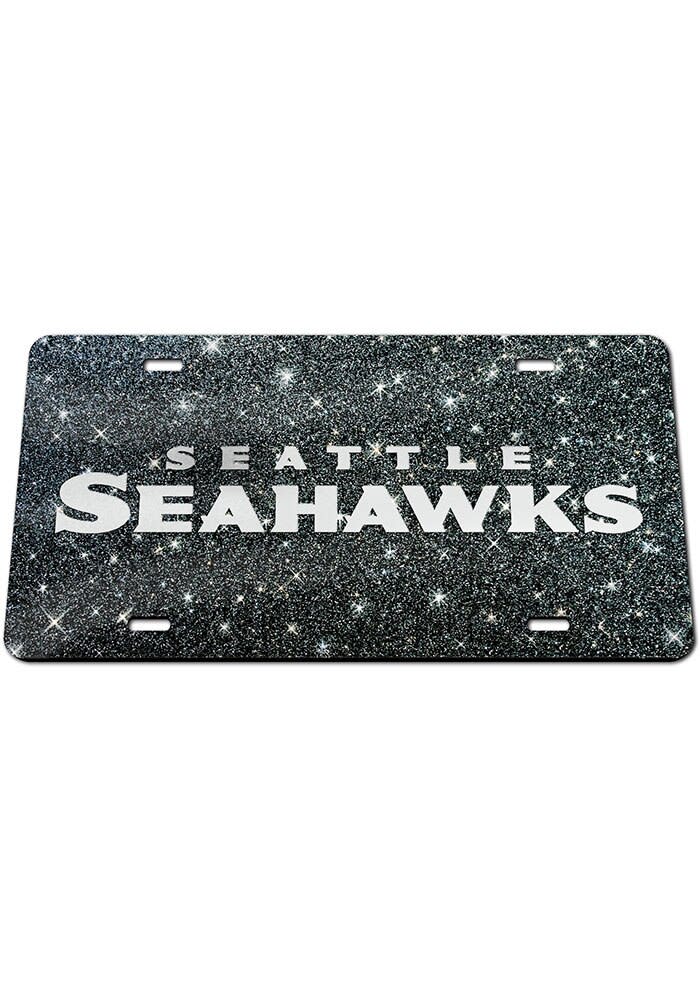 Seattle Seahawks License Plate- Seattle Seahawks BLACK Glitter ...