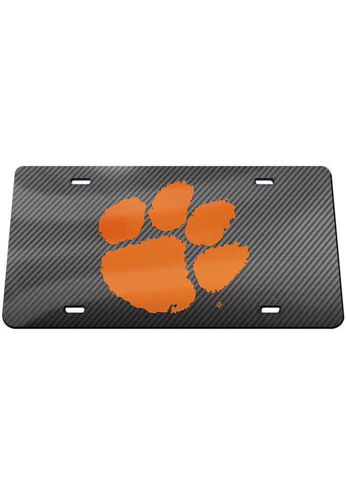 Clemson Tigers License Plate- Clemson Tigers GRAY Carbon Logo ...