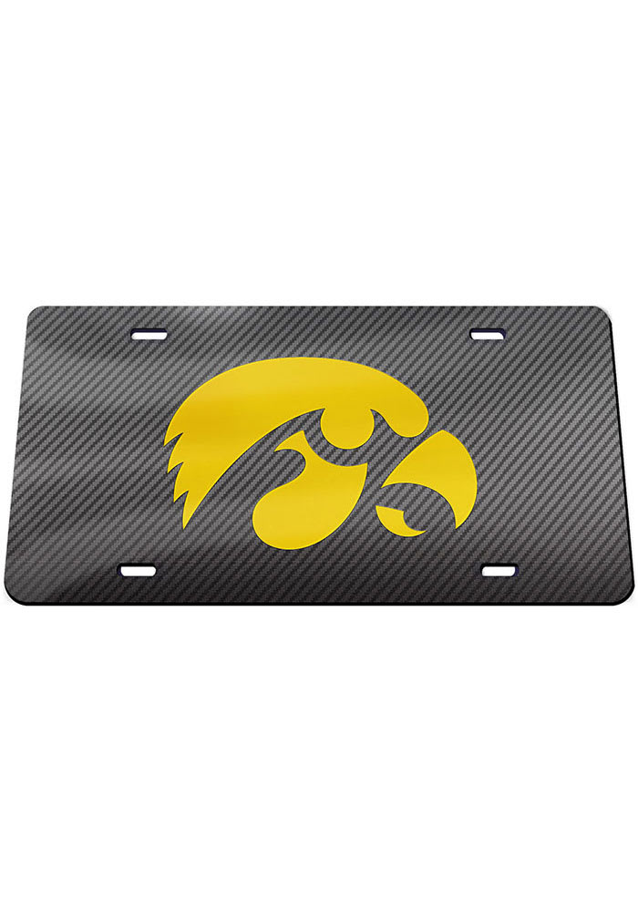 Iowa Hawkeyes License Plate- Iowa Hawkeyes GRAY Carbon Decorative Plate ...