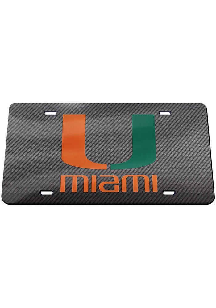 Miami Hurricanes License Plate- Miami Hurricanes Carbon License Tag - GRAY