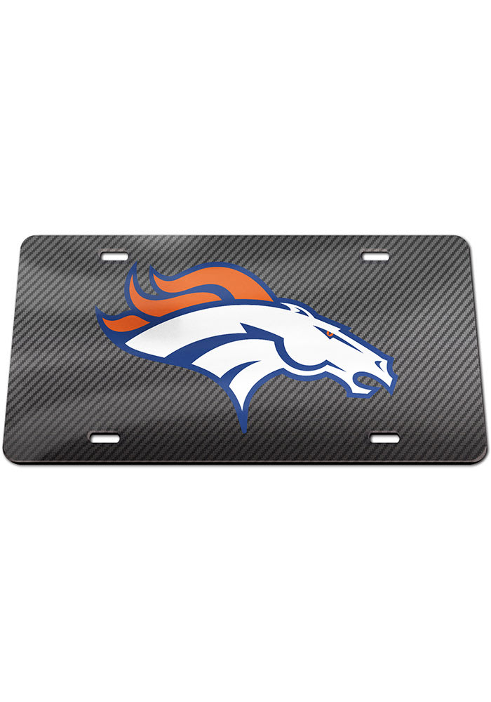 Denver Broncos License Plate- Denver Broncos GRAY Carbon Decorative ...