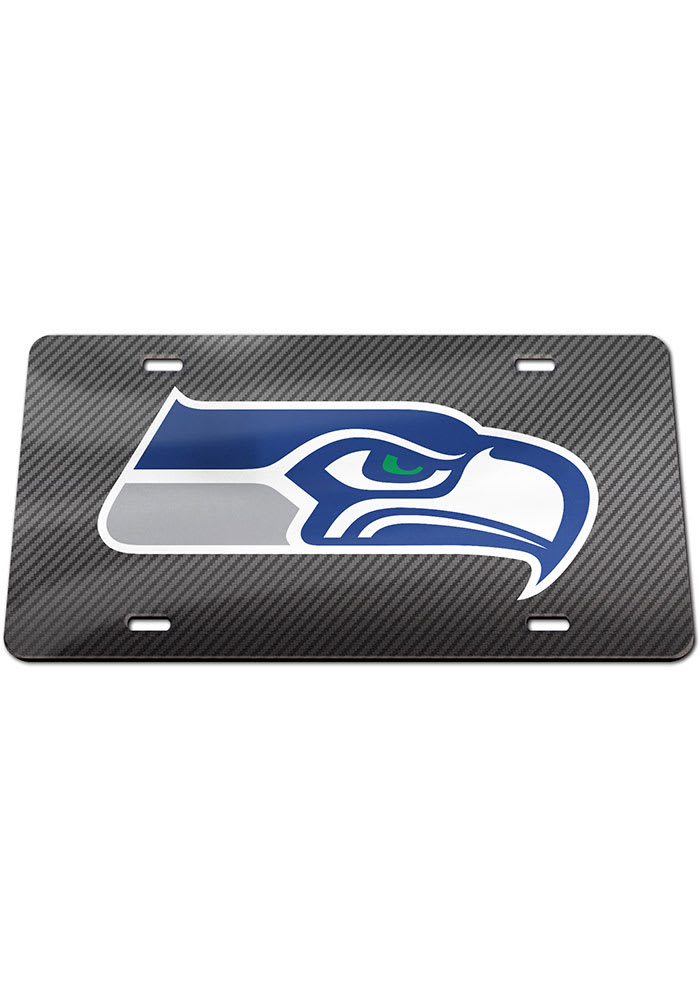 Seattle Seahawks License Plate- Seattle Seahawks GRAY Carbon Decorative ...
